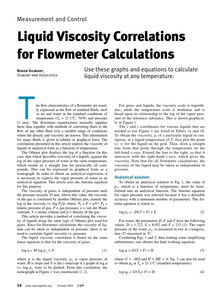 Liquid Viscosity Correlation Methods | PDF | Viscosity | Liquids