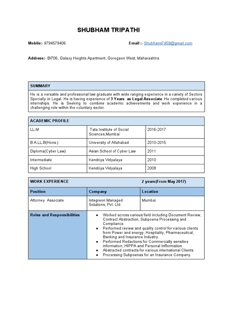 Shubham Tripathi CV PDF | PDF | Government | Justice