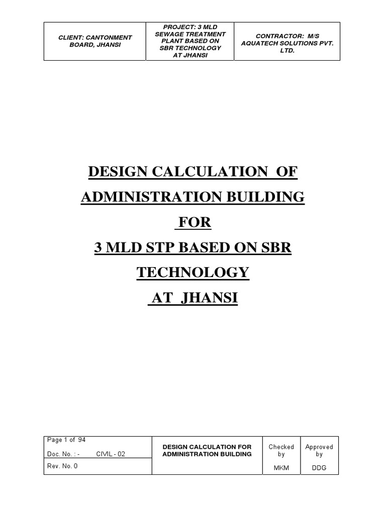 ADMIN BLDG - Design Calculations PDF | PDF | Mechanical Engineering ...
