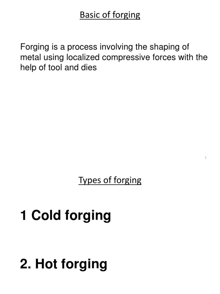 Forging Fundamentals: A Guide to the Basic Processes, Types, and ...