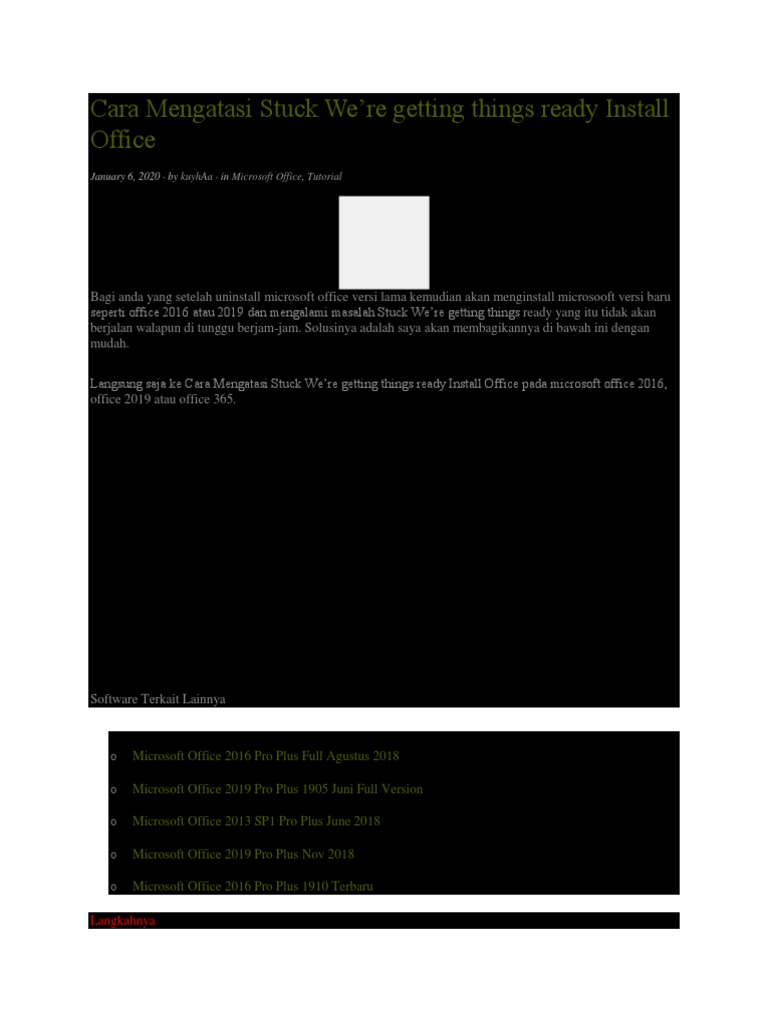 Cara Mengatasi Stuck We're Getting Things Ready Install Office | PDF ...