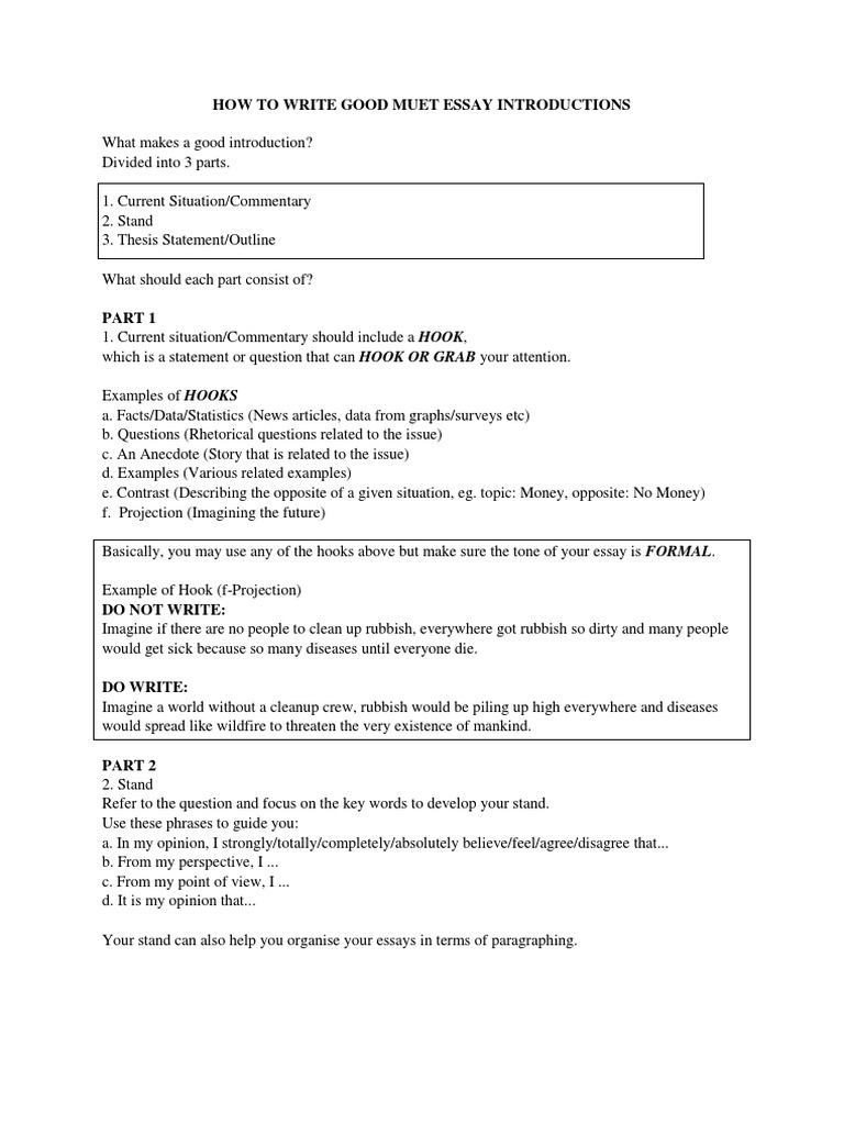 How To Write Good Muet Essay Introductions | PDF | Essays | Epistemology