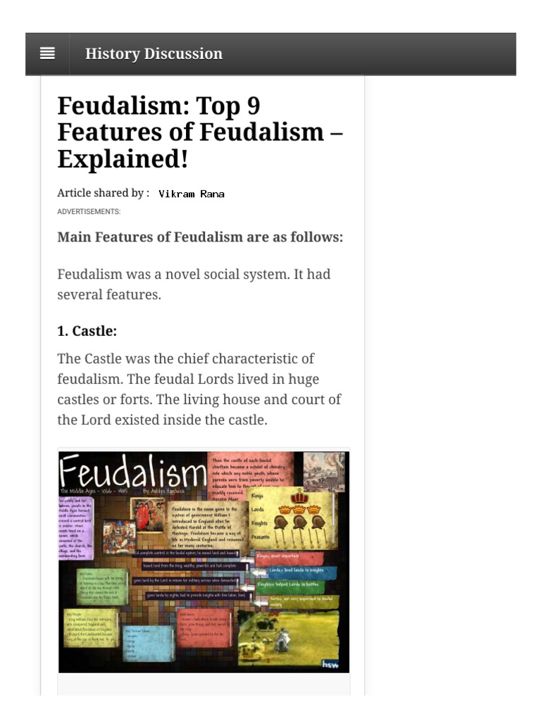 Key Features of Feudalism Explained | PDF | Castle | Lord