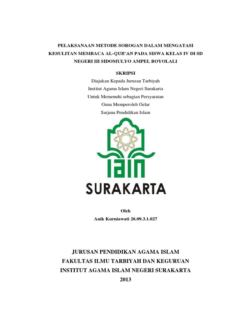 Sorogan PDF | PDF