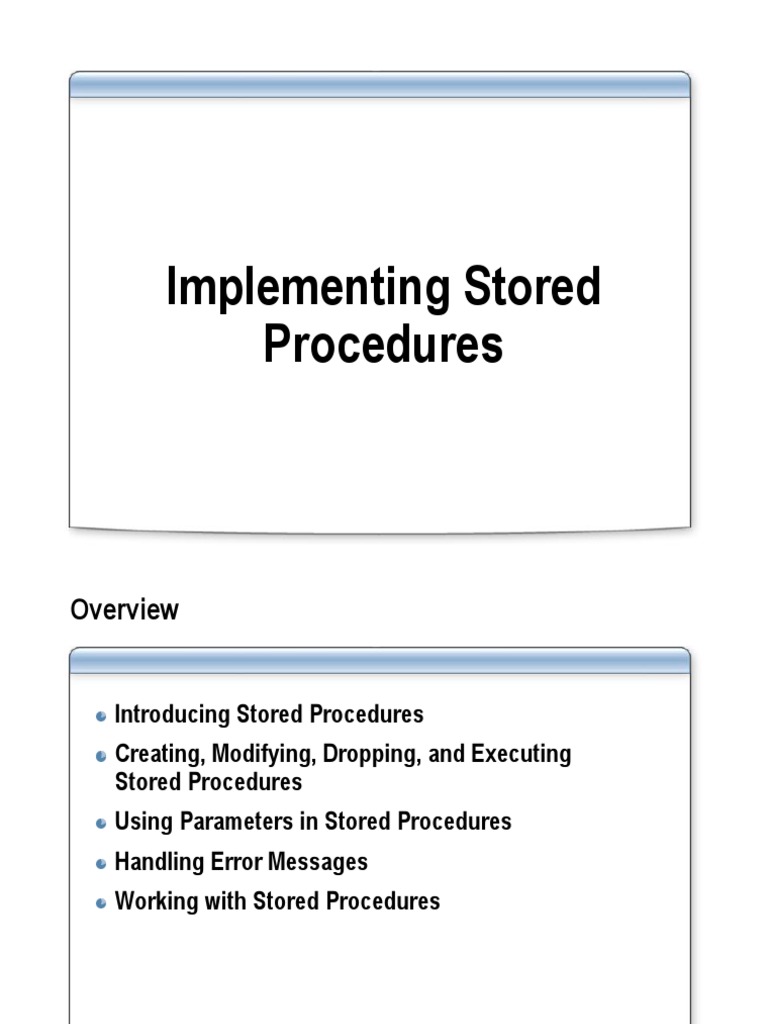 4 Stored Procedures Pdf Parameter Computer Programming Subroutine