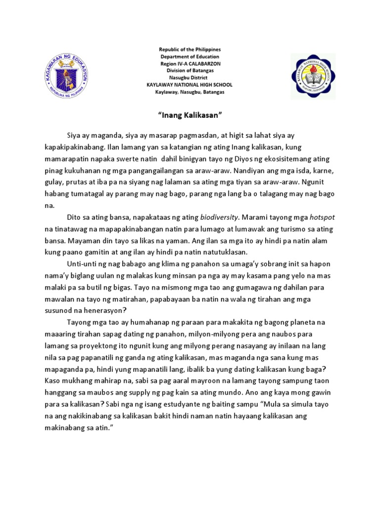 Talumpati Kalikasan | PDF