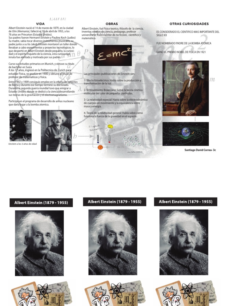 Triptico Einstein | PDF | Albert Einstein | Física teórica