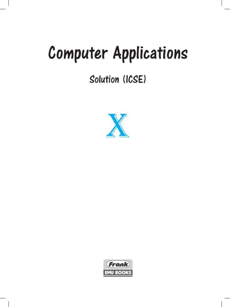 0llcomputer Applications Icse 10th Answer Pdf Pdf Object Oriented Programming Control Flow