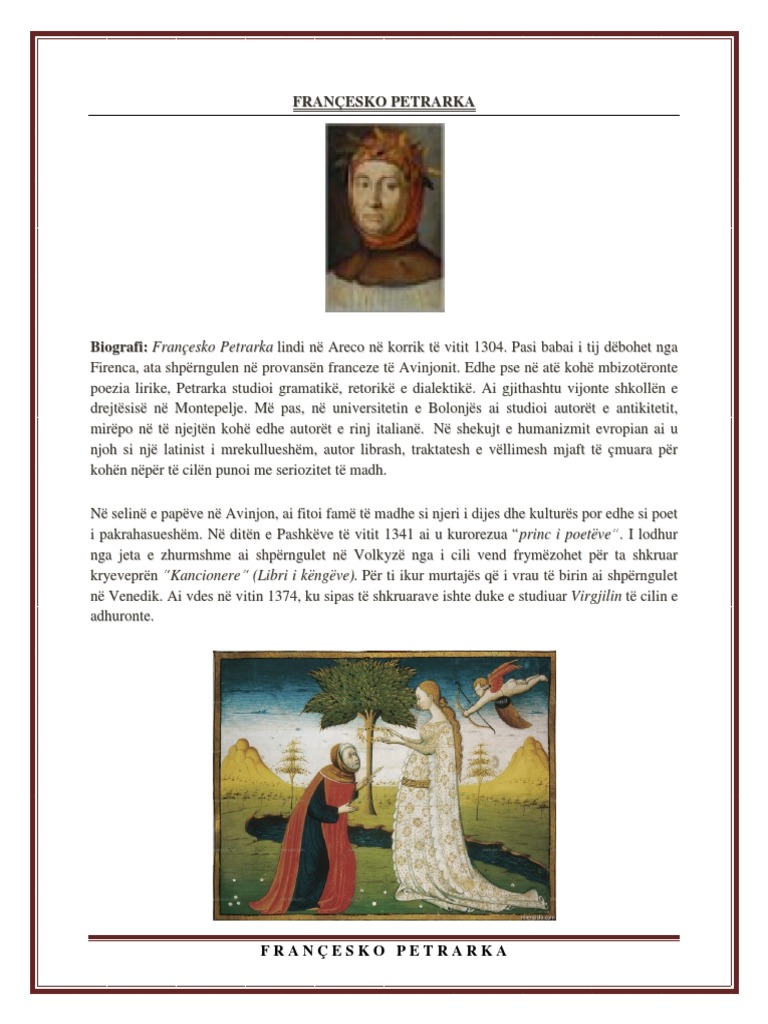 Françesko Petrarka Gjuhe Shqipe Albi 2019 | PDF