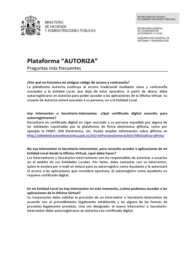 Autoriza Preguntas Más Frecuentes | PDF | Contraseña | ciberespacio