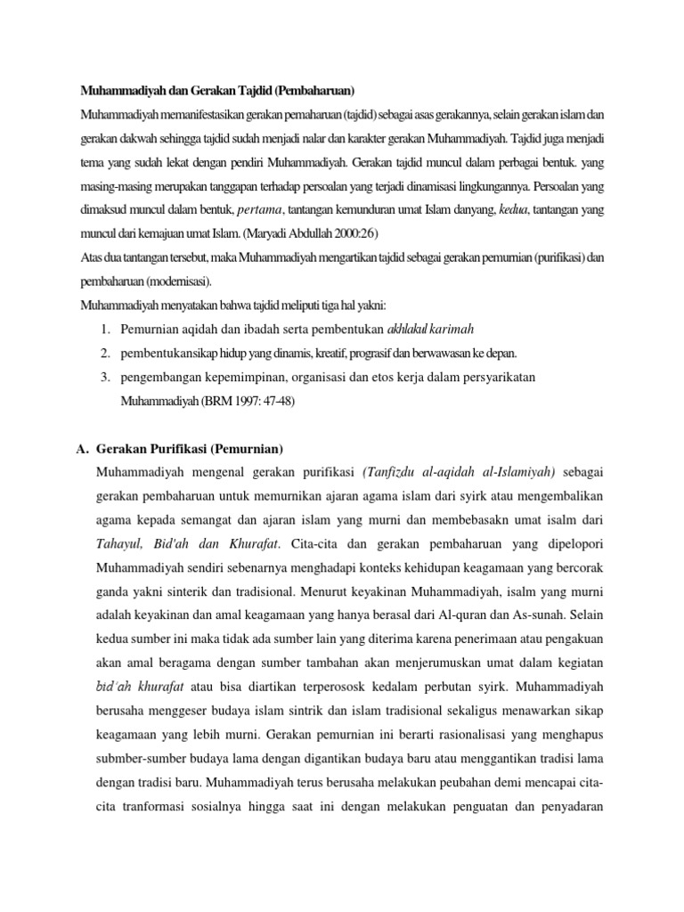 Muhammadiyah Dan Gerakan Tajdid | PDF | Agama & Spiritualitas