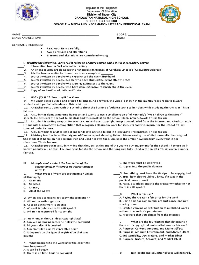 Mil Final Exam | PDF | Mass Media | Fair Use