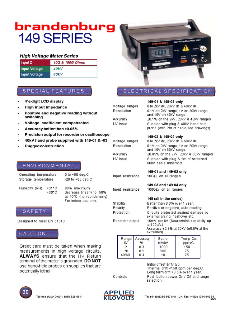 Brandenburg 149 Series Specification | PDF | Electrical Engineering ...