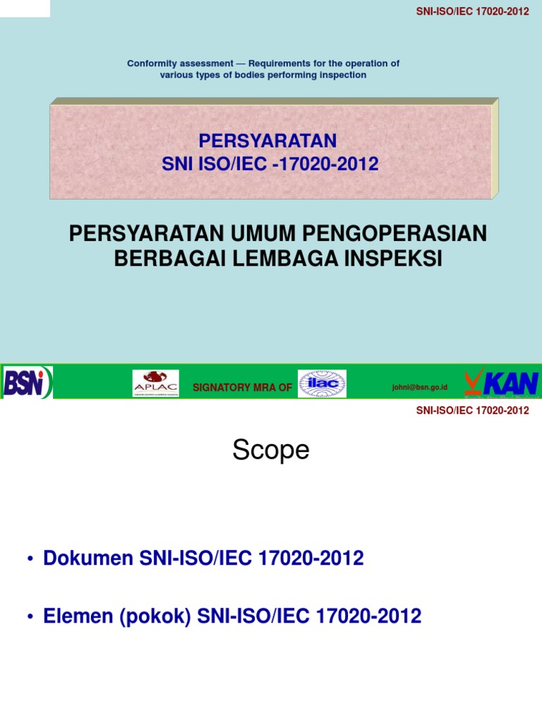 Sni Iso 17020-2012 | PDF