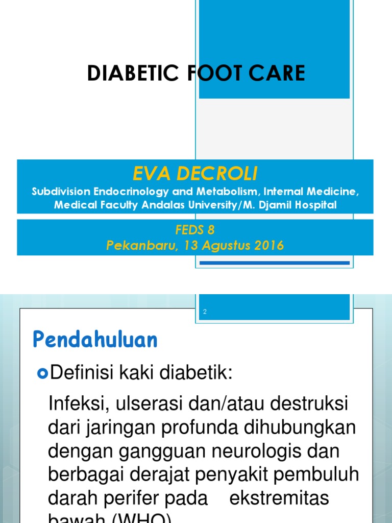 Diabetic Foot - Dr. Dr. Eva Decroli, SPPD, KEMD - FEDS 8 | PDF