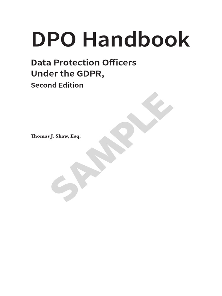 IAPP DPO Handbook Second Edition 2018 SAMPLE | PDF | Information ...