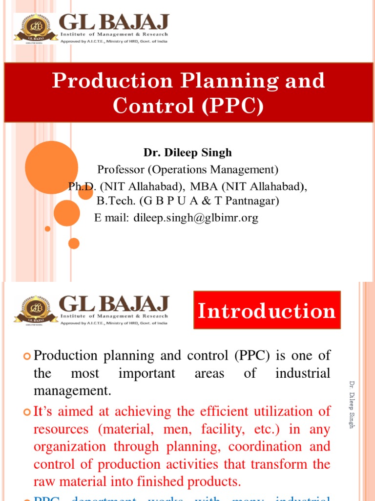 PPC - Unit 1 and Unit 2 | PDF | Operations Management | Production And ...