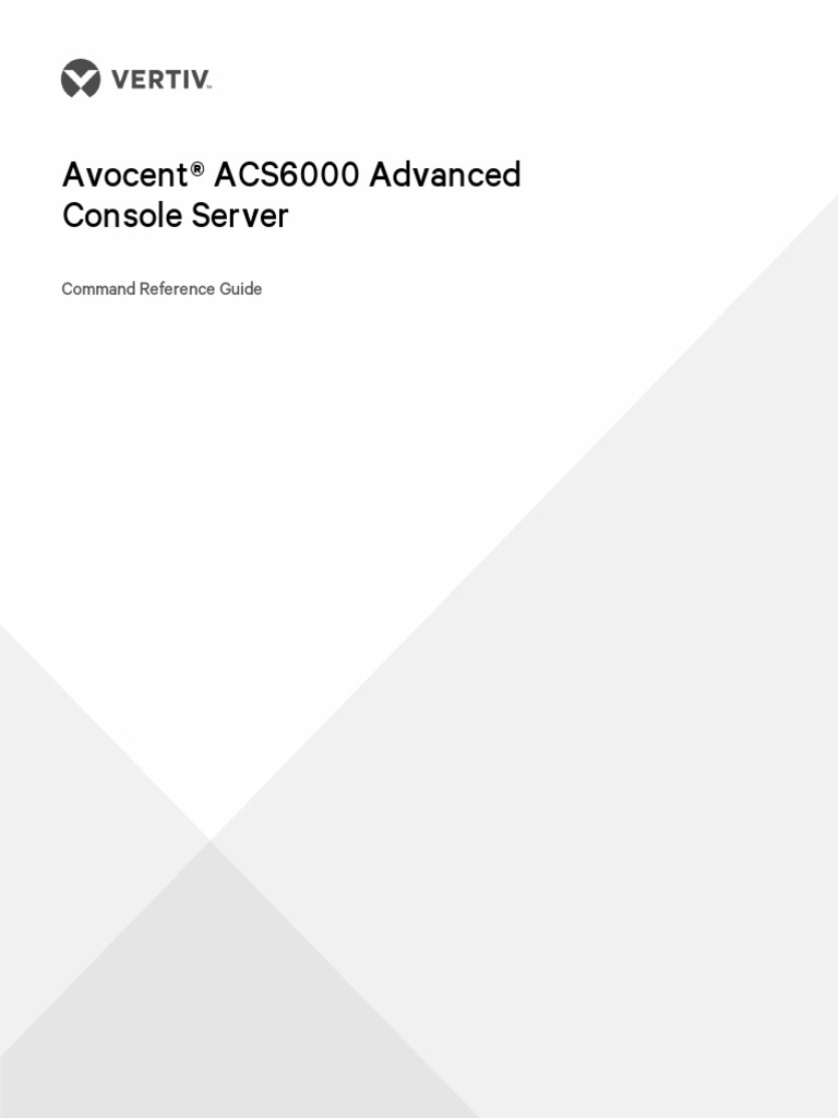 Avocent Acs 6000 Command Reference Guide PDF | PDF | Command Line ...
