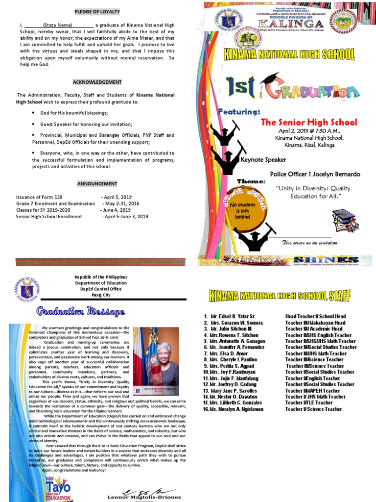 Graduation Program Shs | PDF | Learning | Behavior Modification