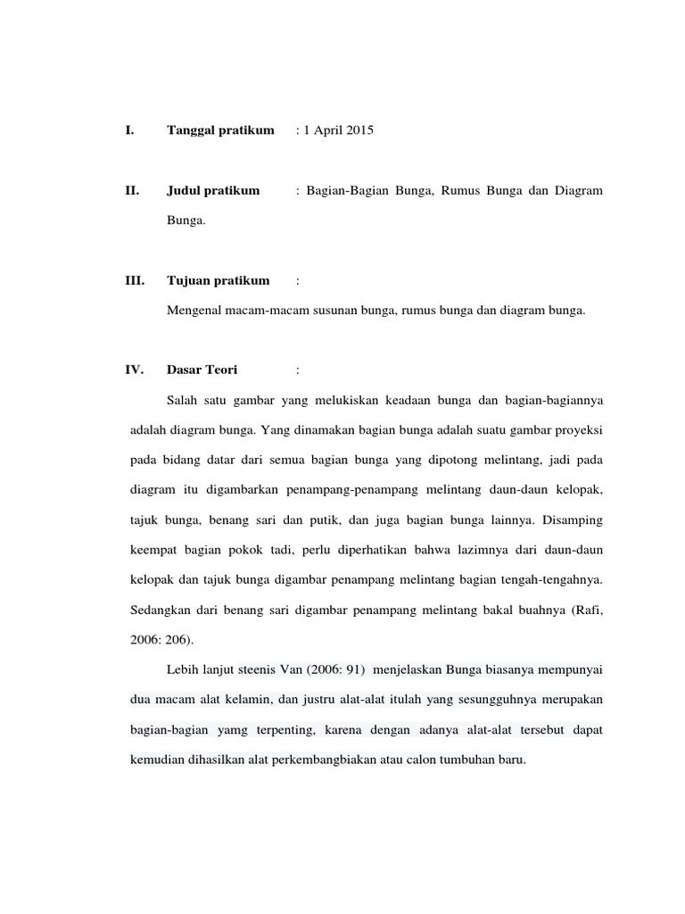 Struktur dan Rumus Bagian Bunga | PDF