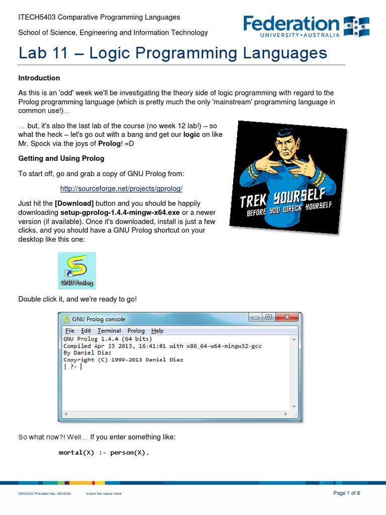 ITECH5403 Comparative Prog Langs - Logic Prog Langs | PDF | Logic | Science
