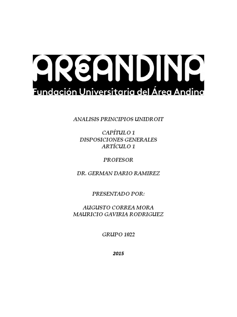 Análisis de los Principios Unidroit | PDF | Gobierno | Justicia