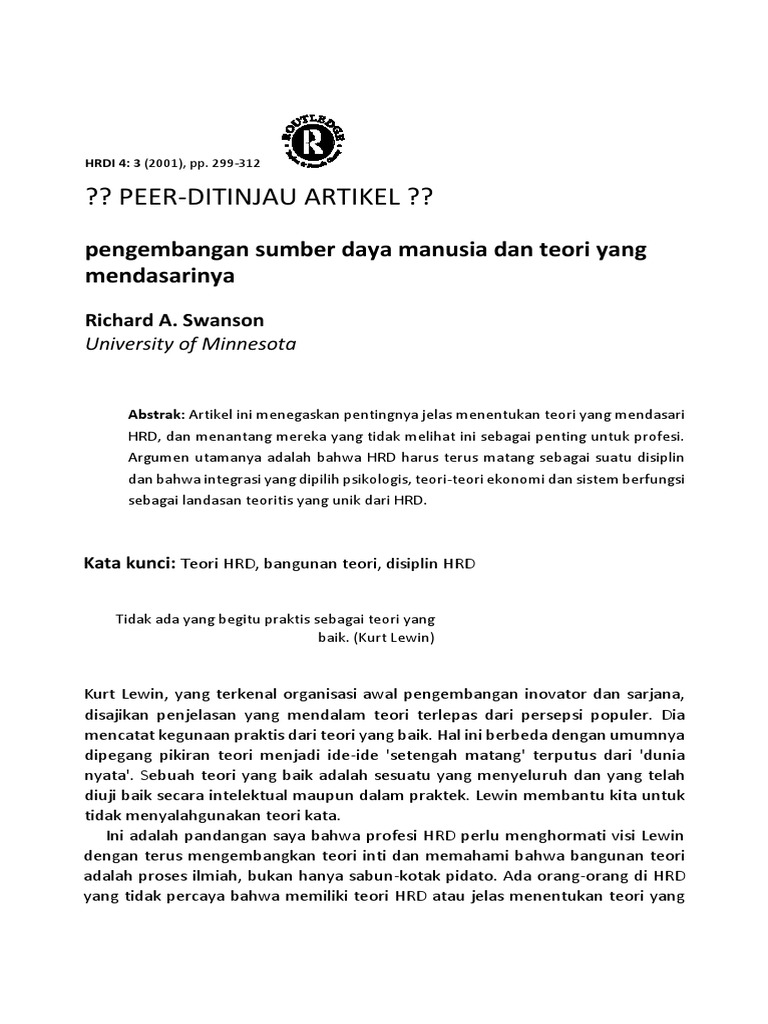 HRD and Its Theory - En.id | PDF