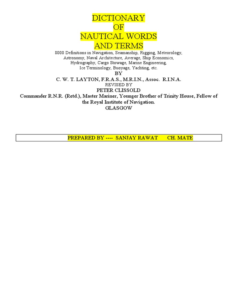 Nautical Dictionary | PDF | Tide | Admiral