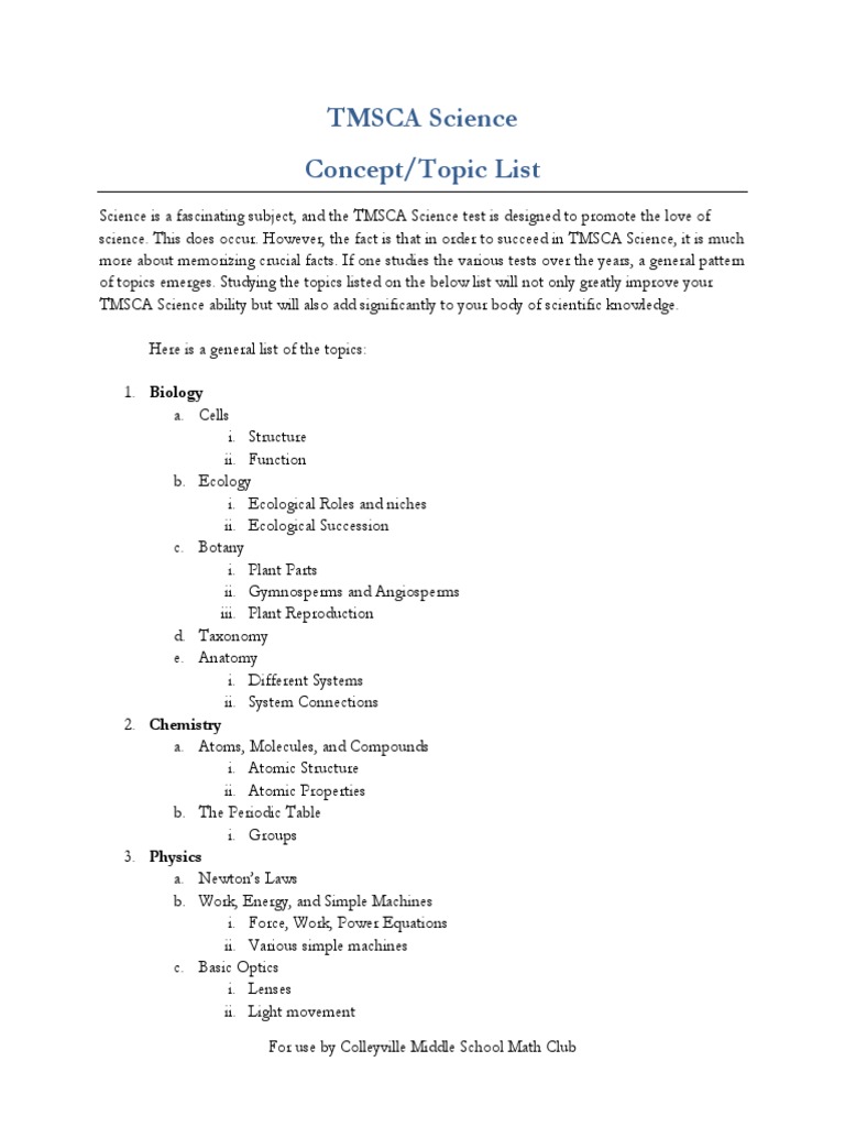 TMSCA Science Study Guide | PDF | Ecology | Oceans