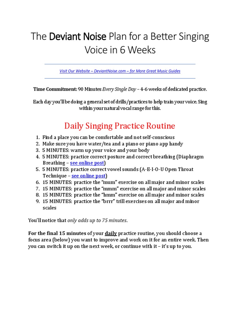 The Deviant Noise Plan For A Better Singing Voice In 6 Weeks Pdf