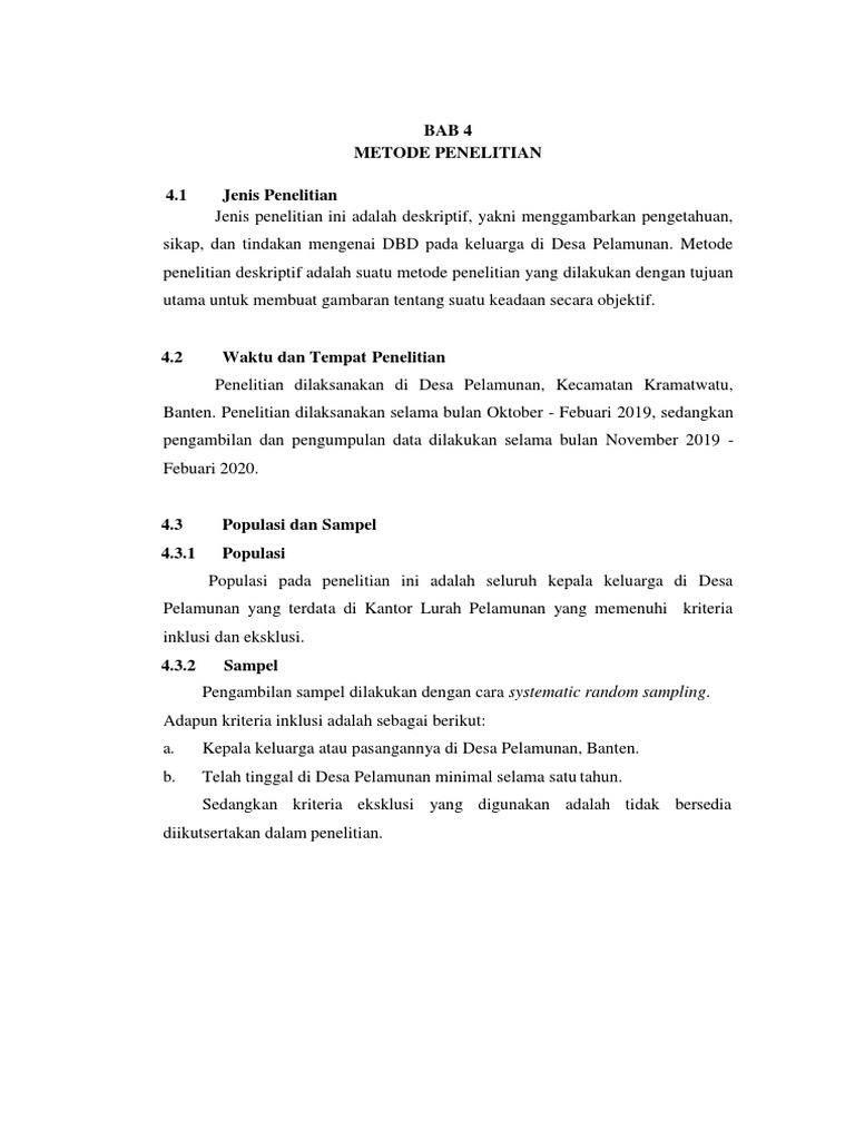 Bab 4 Metode Penelitian | PDF