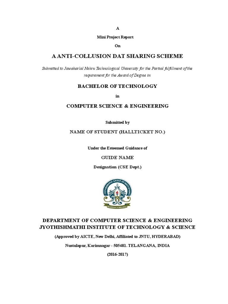 B.Tech Mini Project Document Template | PDF | Cloud Computing | Areas Of Computer Science