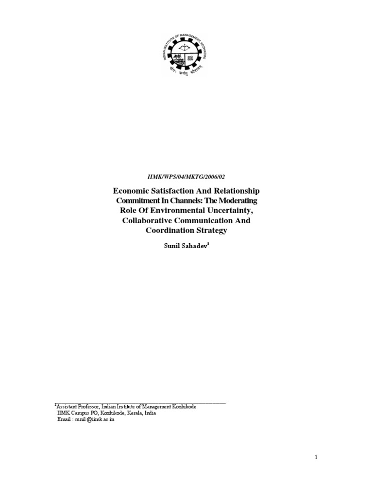 Economic Satisfaction and Relationship | PDF | Regression Analysis ...