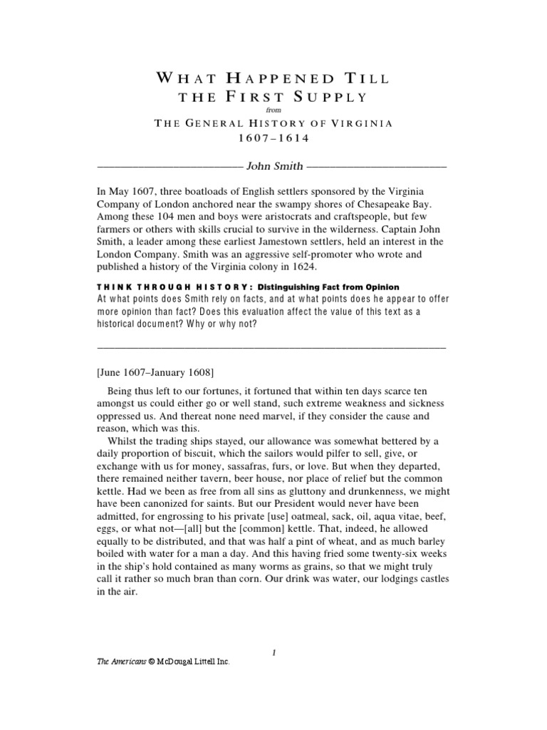 General History of Virginia Text | PDF | Nature