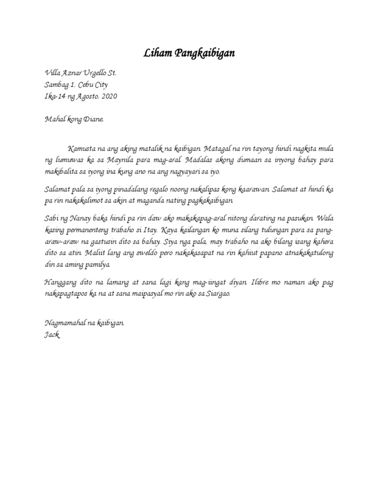 Liham Pangkaibigan | PDF