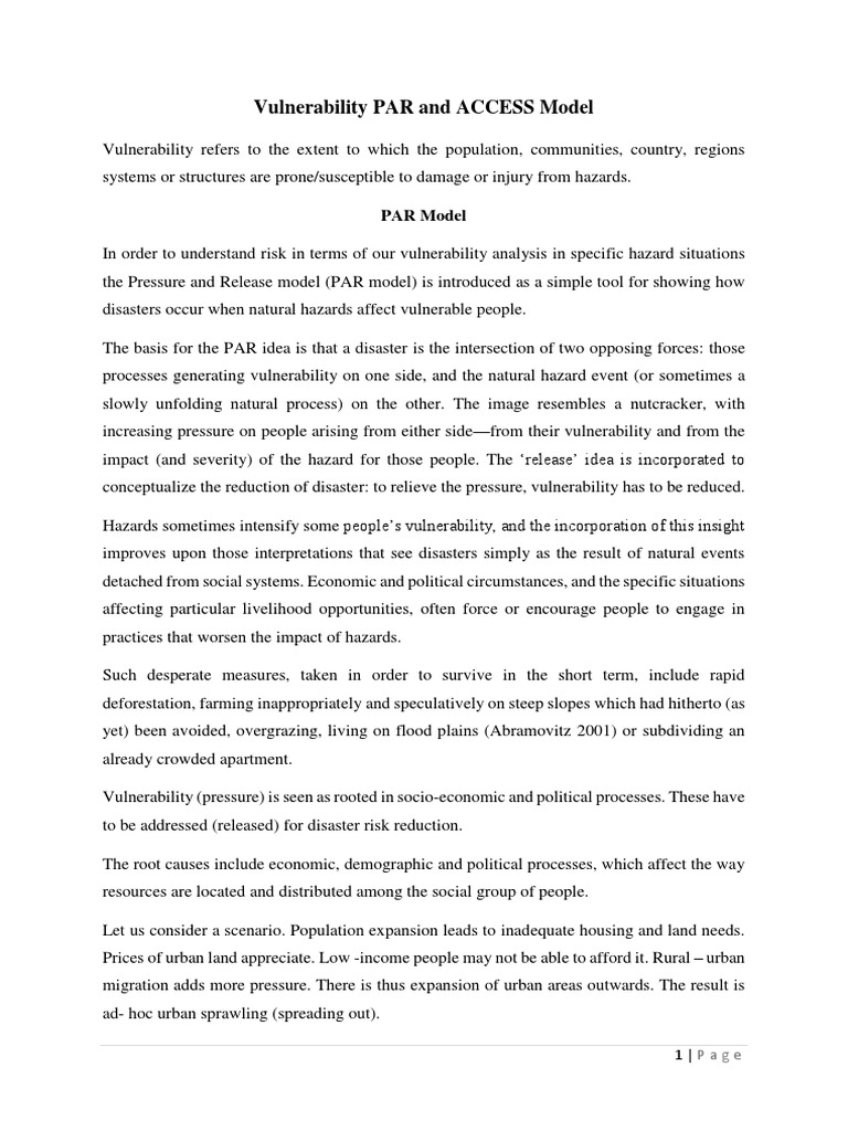 PAR Model | PDF | Hazards | Flood