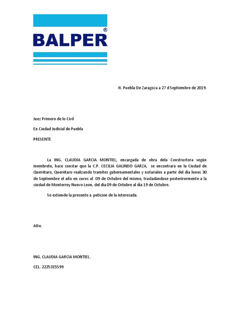 Carta Constructora | PDF