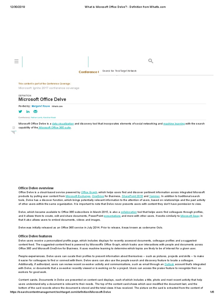 What Is Microsoft Office Delve - Definition From PDF | PDF | Microsoft ...
