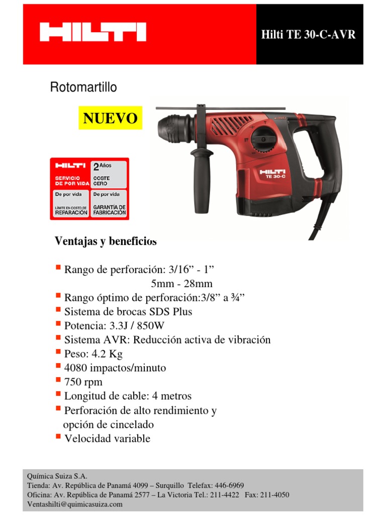 Rotomartillo HILTI TE30 | PDF