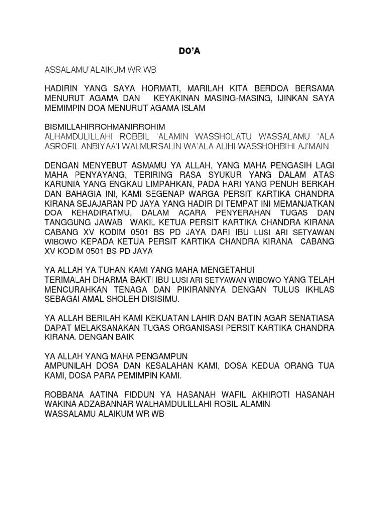 Persit Contoh Doa | PDF
