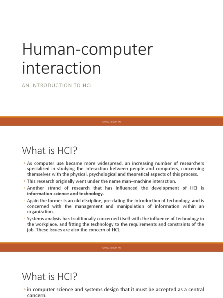 HCI Lesson 1 Intro | PDF | Human–Computer Interaction | Reason