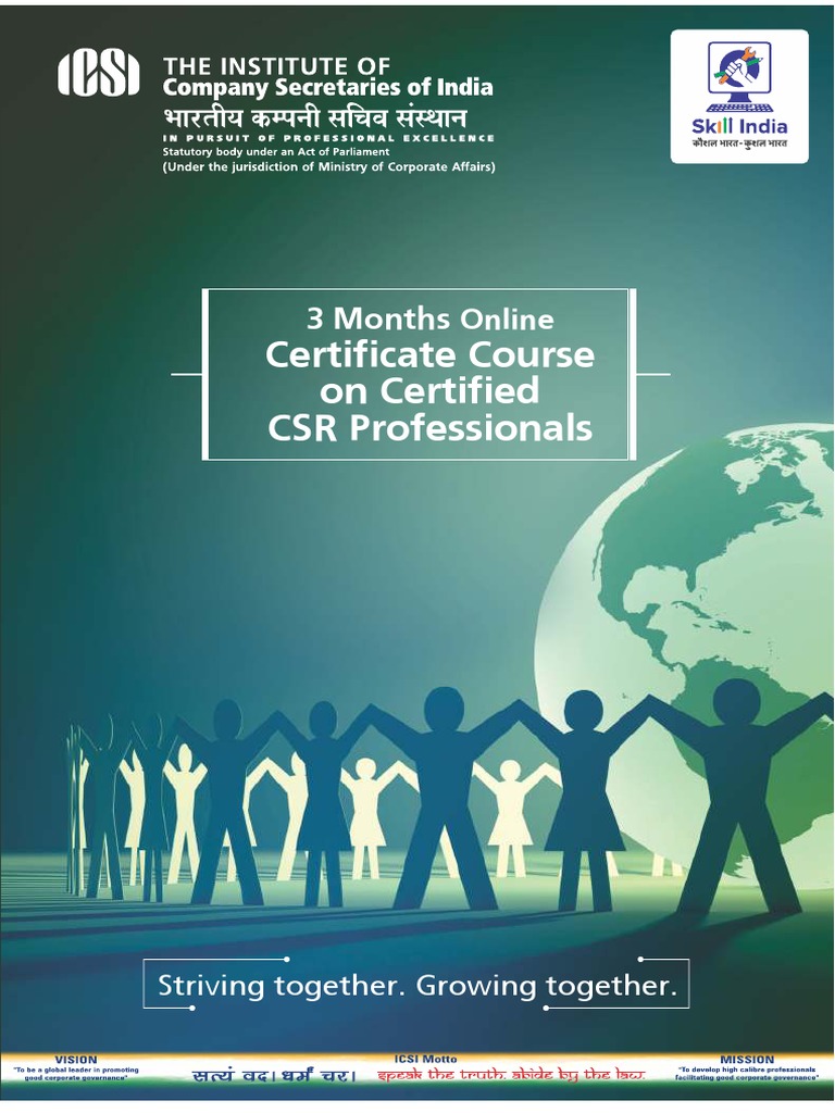 ICSI CSR Brochure PDF | PDF | Corporate Social Responsibility ...