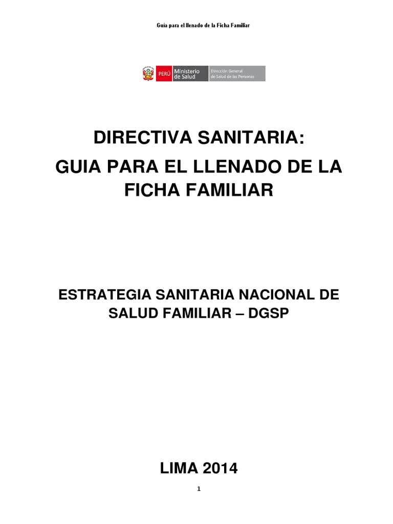 Guia para El Llenado de La Ficha Familiar | Descargar gratis PDF ...