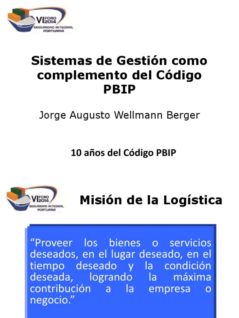 Sistemas de Gestión Como Complemento Del Código PBIP | PDF | Logística ...