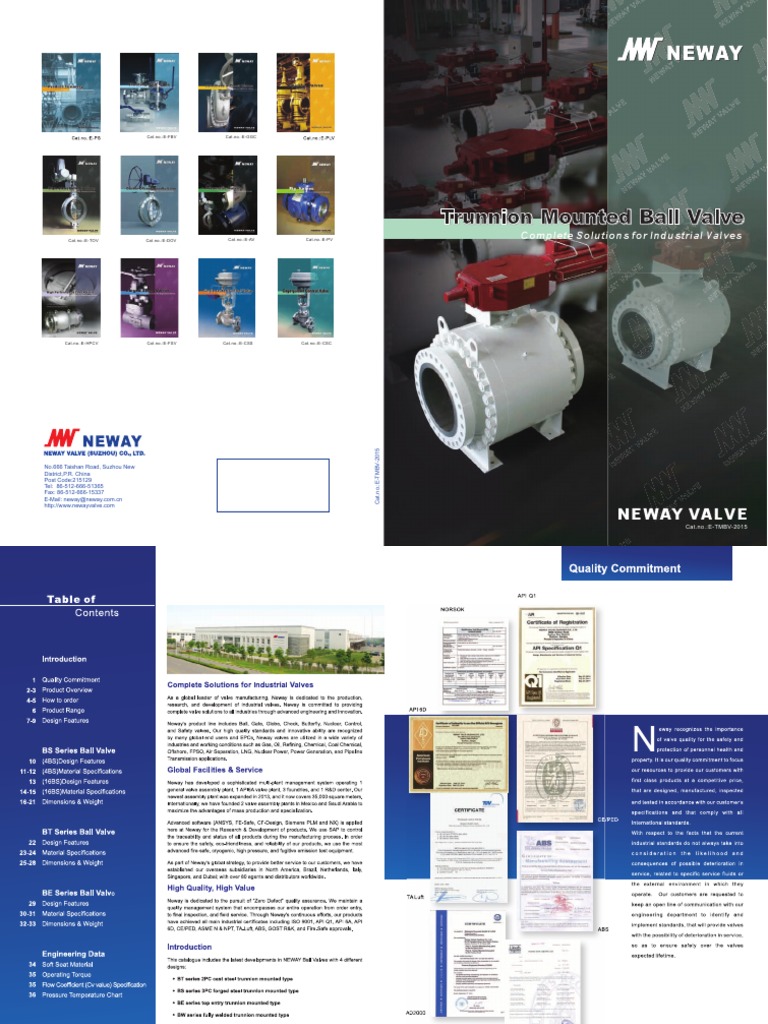 Trunnion Mounted Ball Valve Overview | PDF | Valve | Actuator