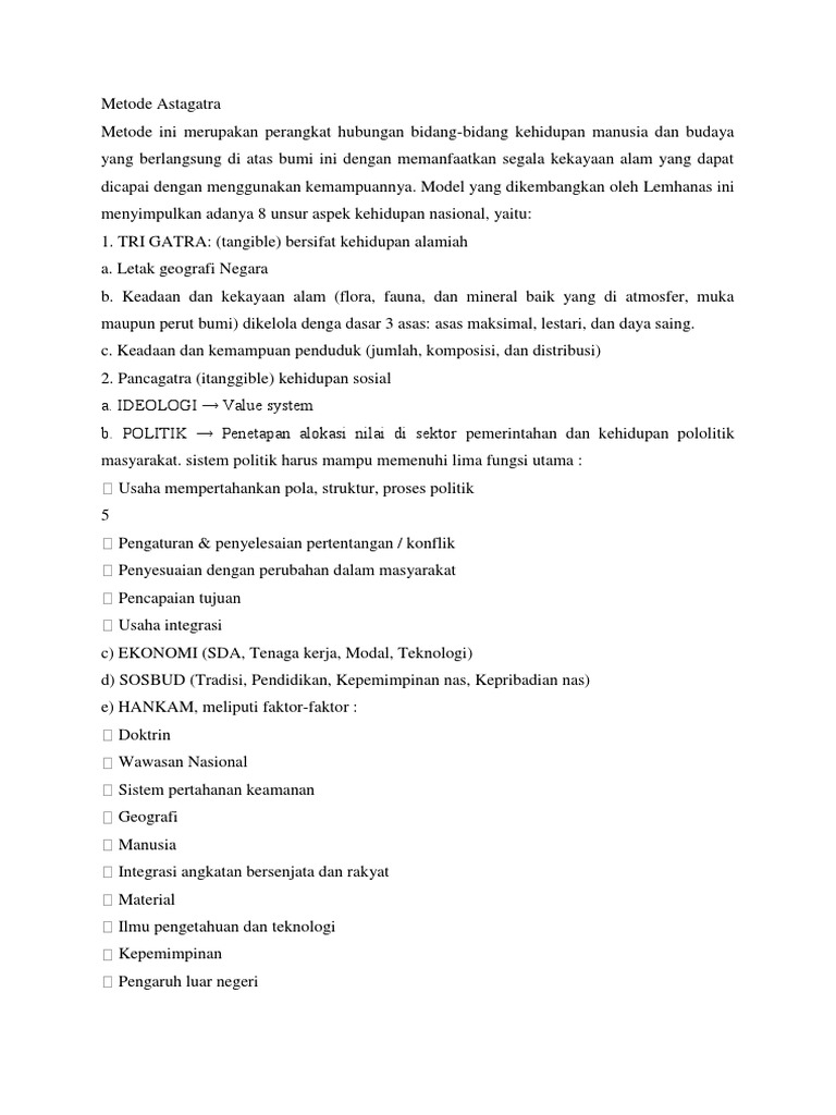 Metode Astagatra | PDF