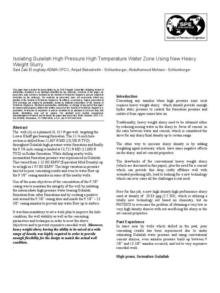 SPE Paper DenSCRETE | PDF | Casing (Borehole) | Density