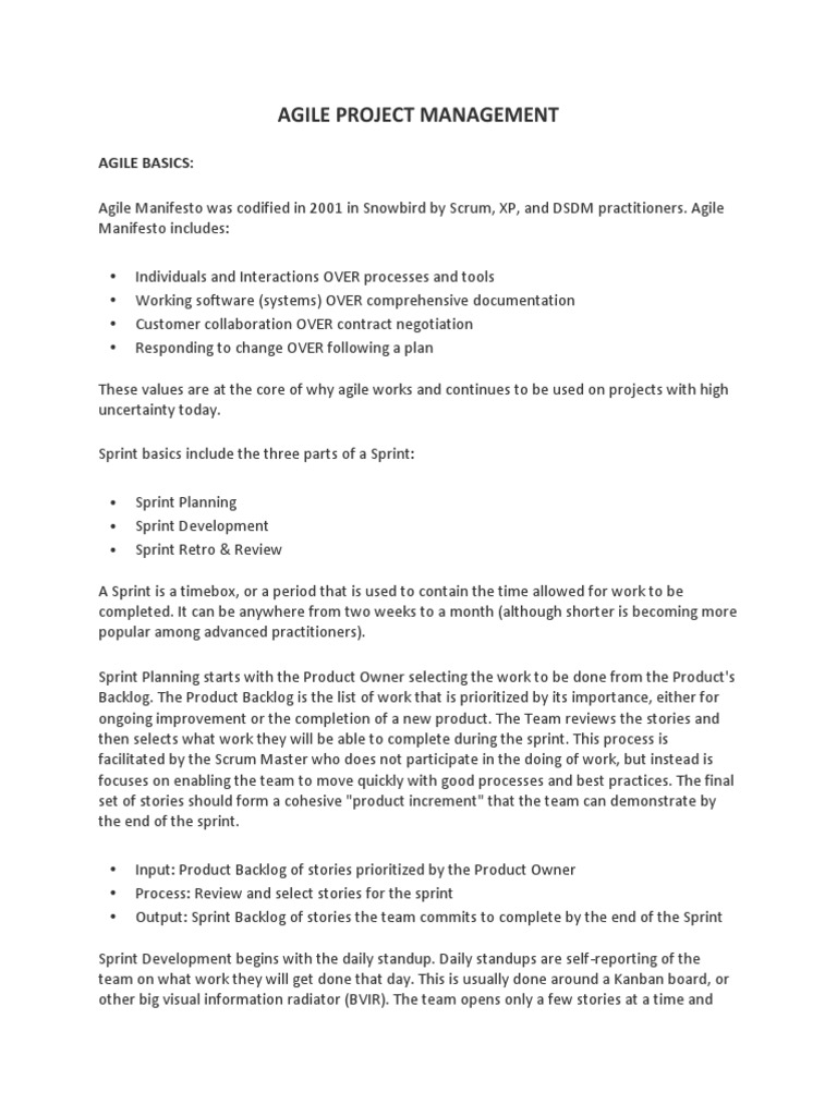 Agile Project Management | PDF | Scrum (Software Development) | Agile ...