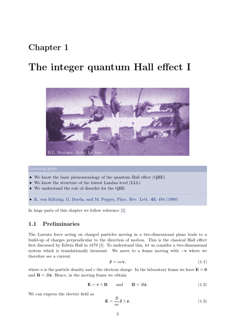 01-The Integer Quantum Hall Effect I PDF | PDF | Hamiltonian (Quantum Mechanics) | Epistemology ...