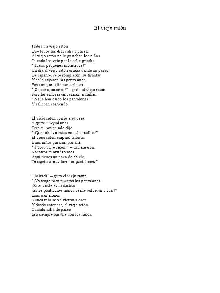 Cuento El Viejo Ratón | PDF